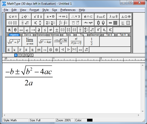 Insertion de formules mathematiques