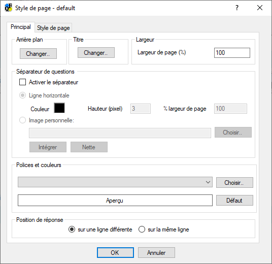 Configurer le style de page